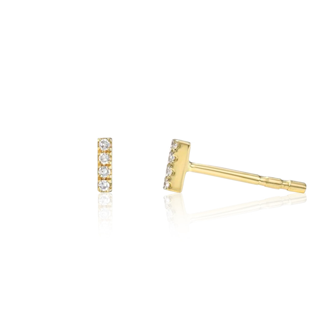 Mini Diamond Bar Studs – Tesoro Fine Jewelry