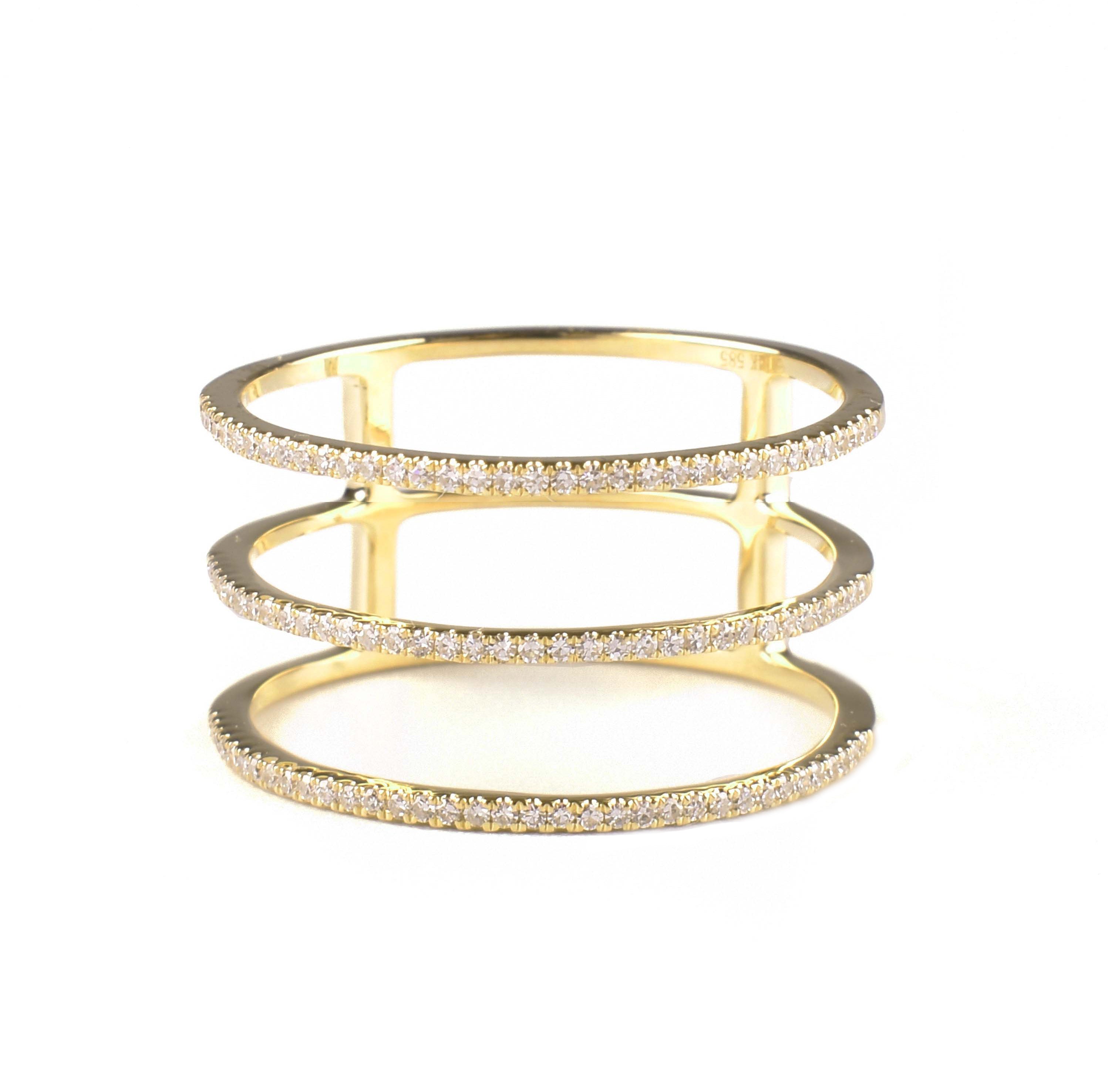 Thin Three Row Pavé Band – Tesoro Fine Jewelry