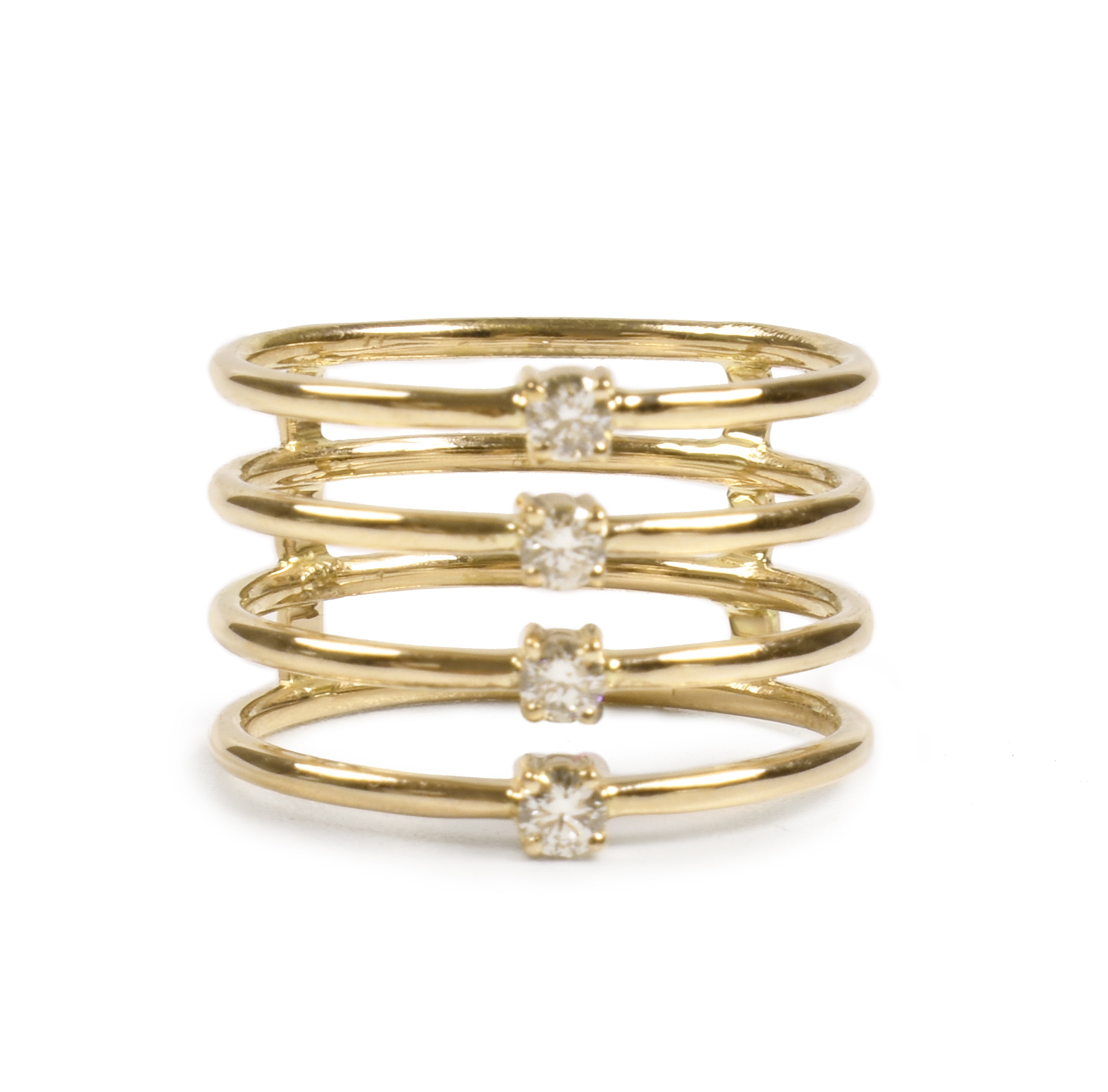 Four Row Diamond Ring – Tesoro Fine Jewelry