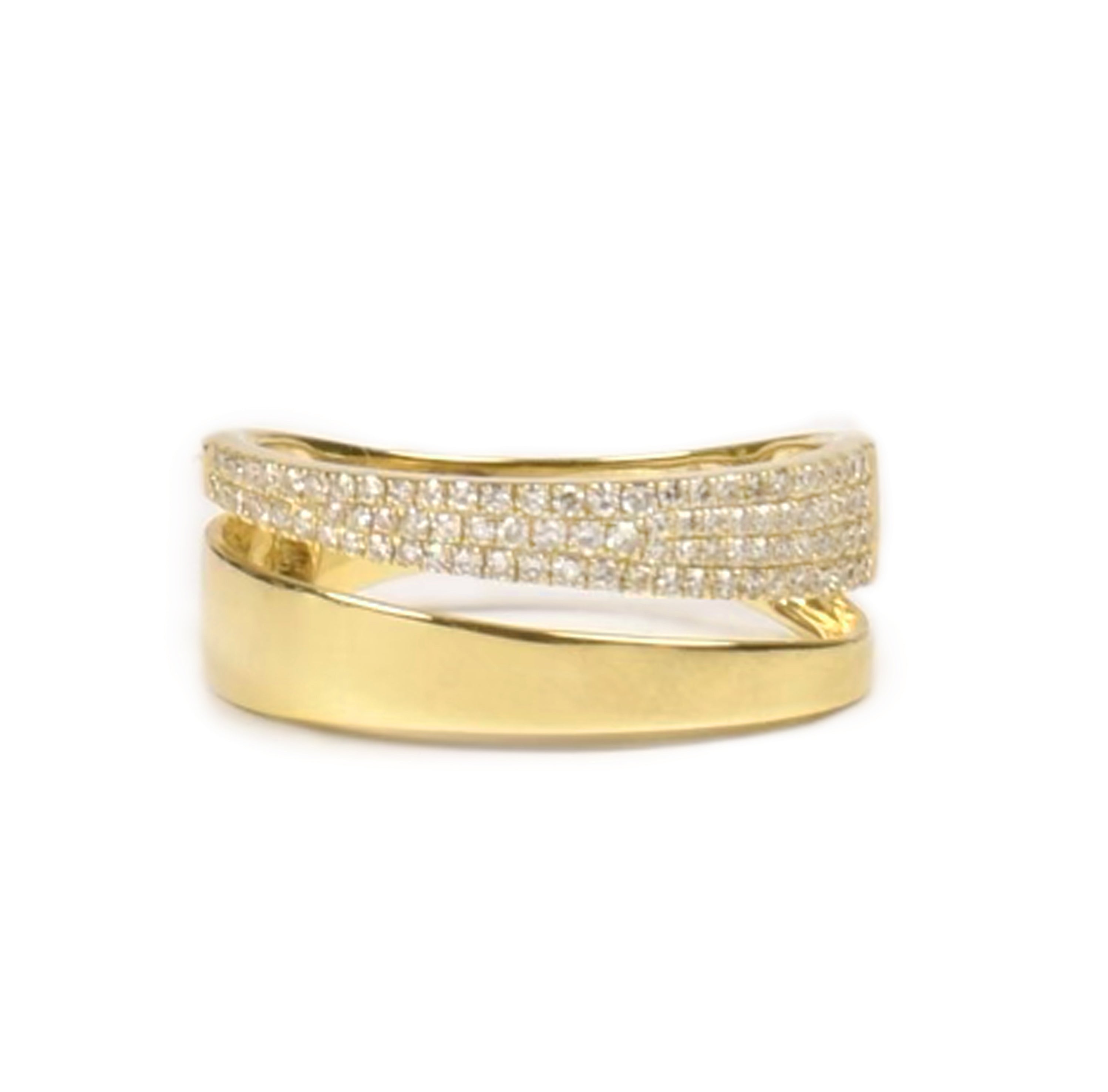 Split Gold and Pavé Ring – Tesoro Fine Jewelry